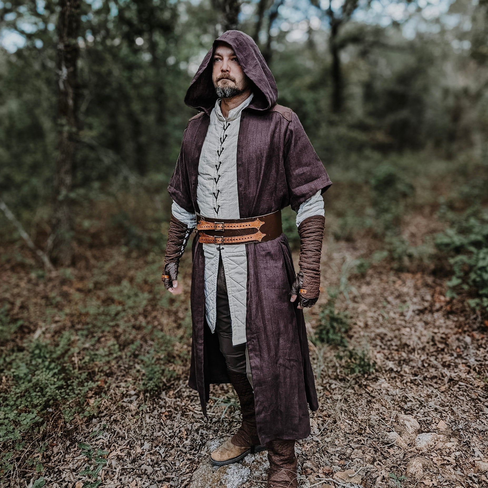 Linen medieval robe for LARP, cosplay, Ren faire | Grey Company Outfitters